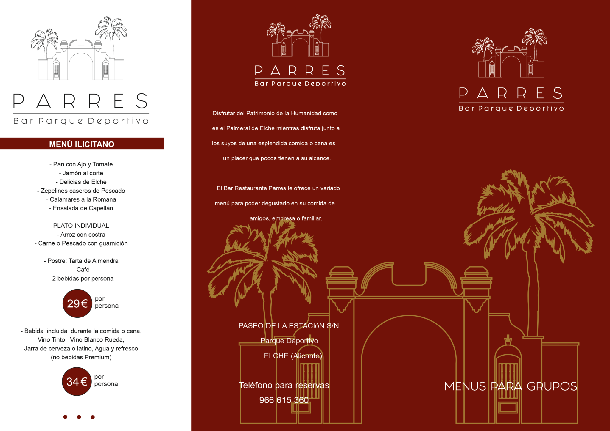 Menu – Restaurante Parres